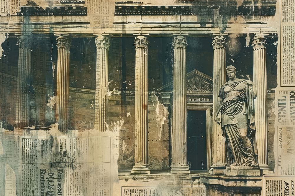 Ancient rome walking ephemera border | Free Photo Illustration - rawpixel