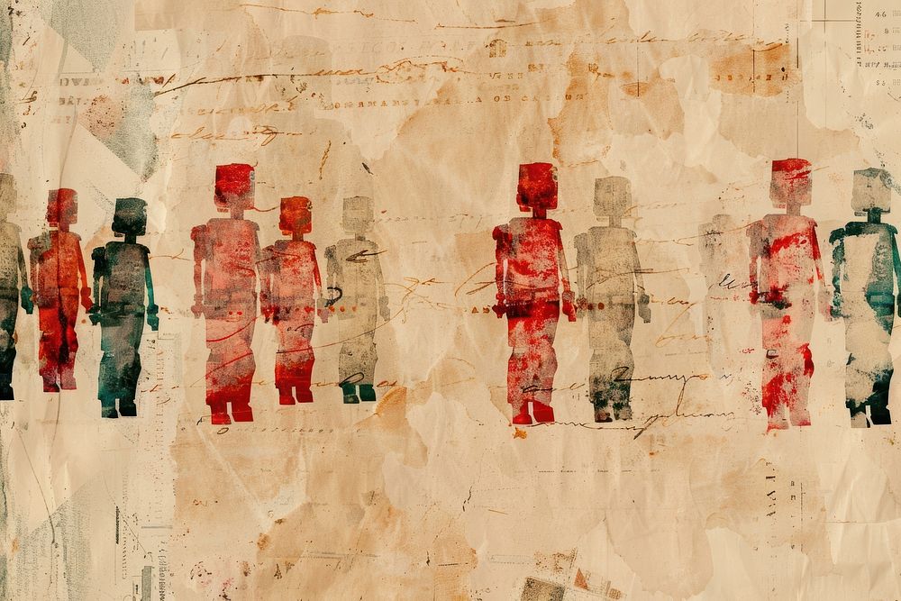 Robots crowd marching ephemera border | Free Photo Illustration - rawpixel