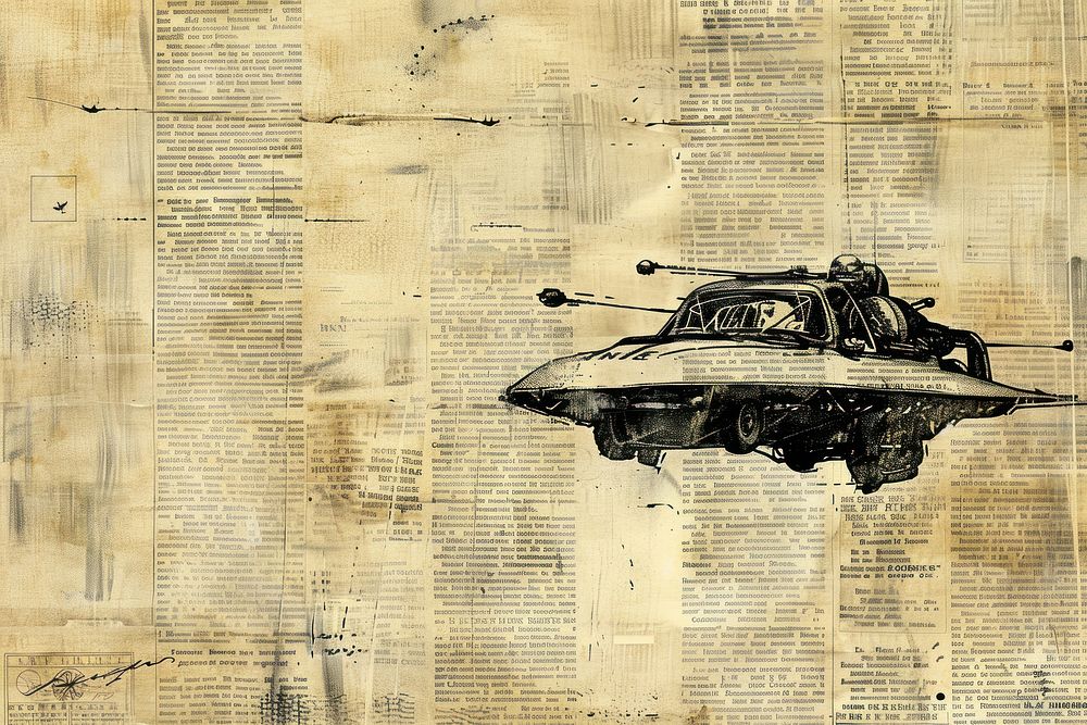 Future flying cars ephemera border | Premium Photo Illustration - rawpixel