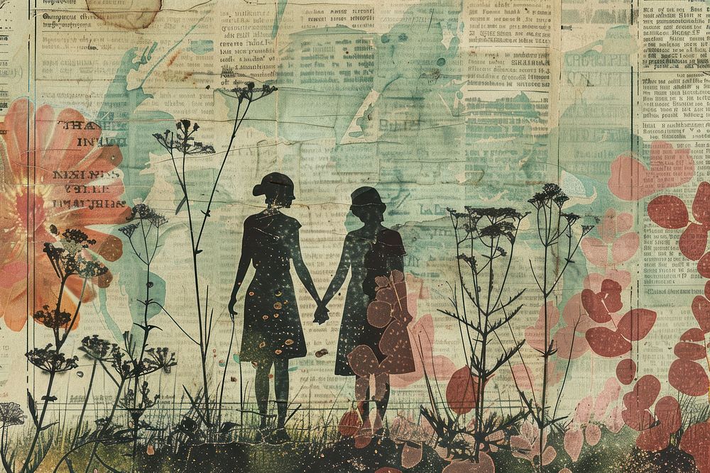 Lesbien women holding hands ephemera | Premium Photo Illustration ...