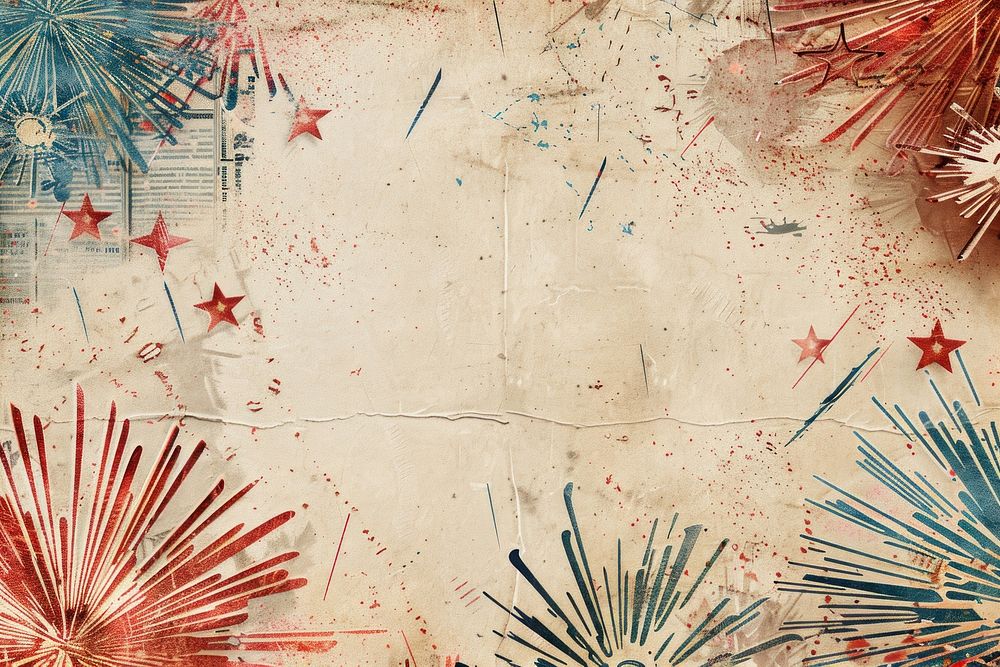 Fireworks fourth july ephemera border | Premium Photo Illustration ...