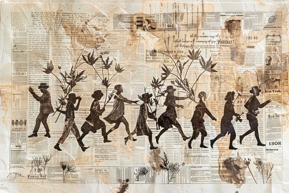 People dancing ephemera border collage | Free Photo Illustration - rawpixel