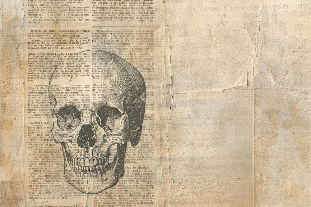 Skull ephemera border paper text | Premium Photo Illustration - rawpixel
