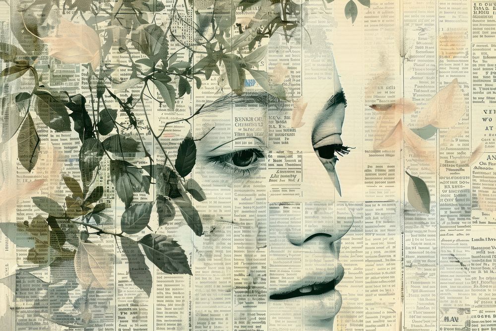 Faces ephemera border collage backgrounds | Premium Photo Illustration ...