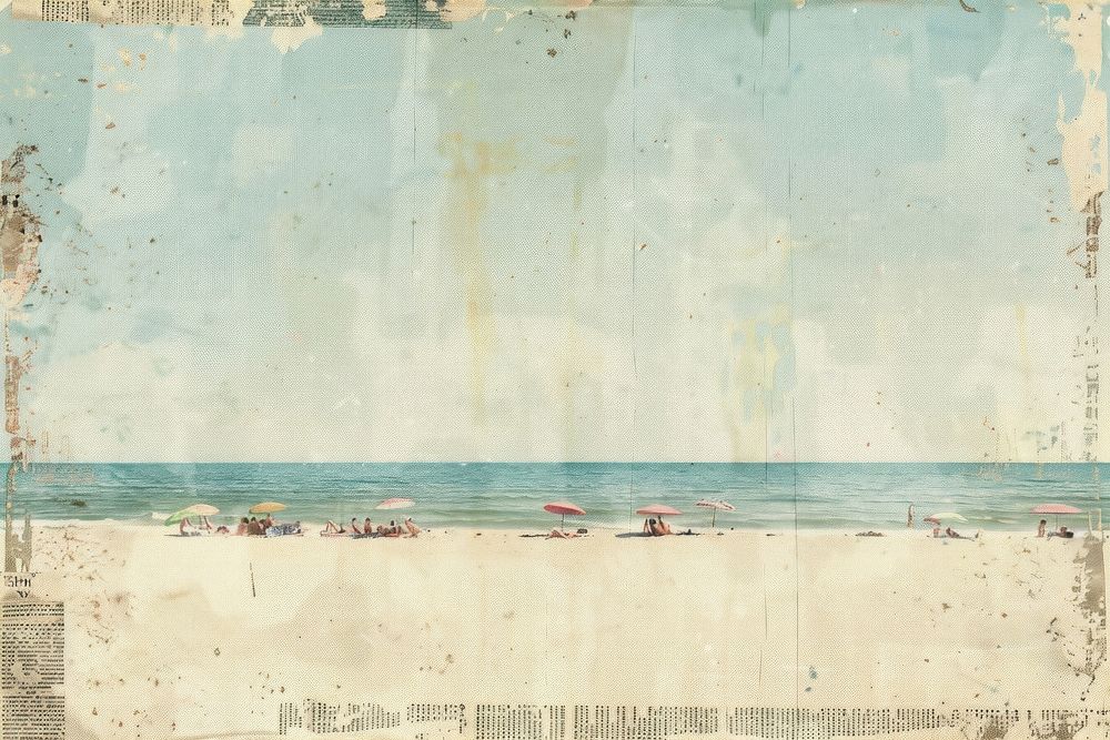 People beach ephemera border backgrounds | Free Photo Illustration ...