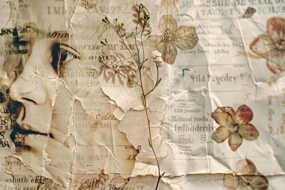 Diverse faces ephemera border backgrounds | Premium Photo Illustration ...