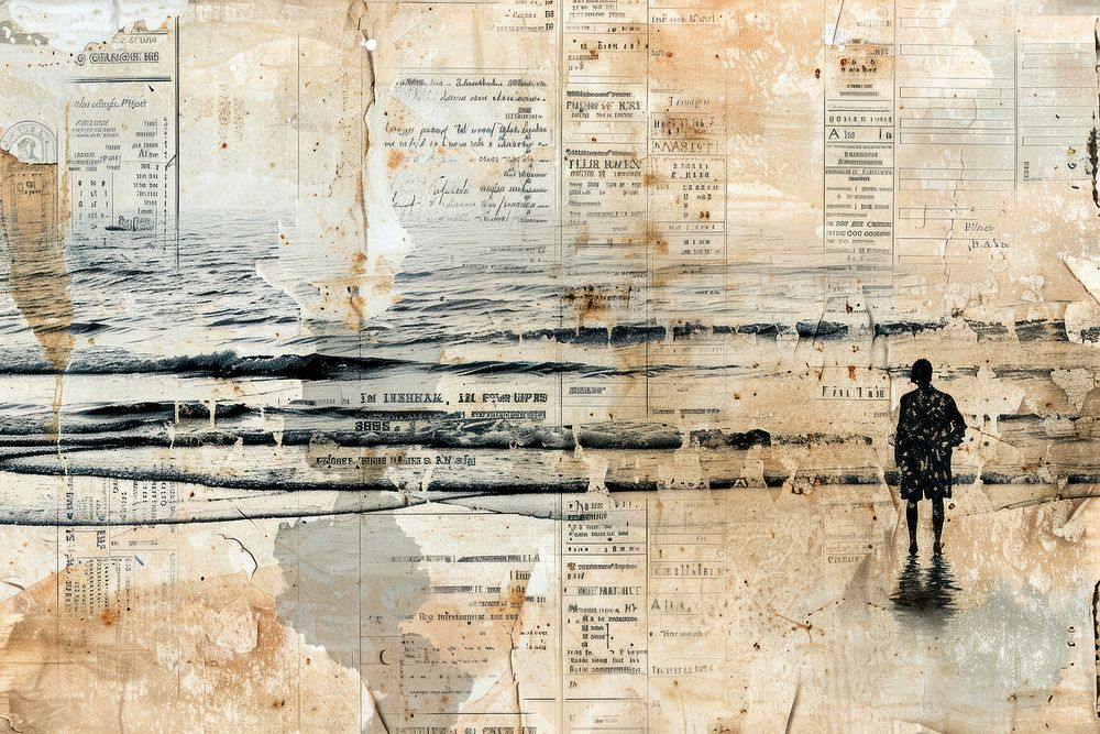 People beach ephemera border backgrounds | Free Photo Illustration ...