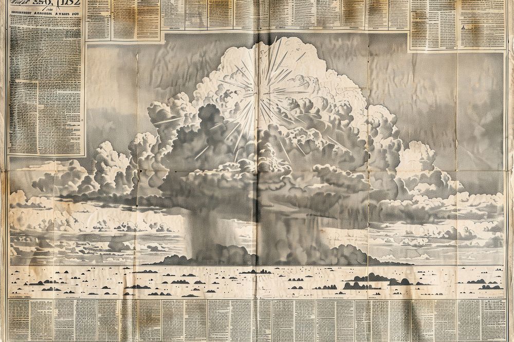 Atomic bomb ephemera border drawing | Free Photo Illustration - rawpixel