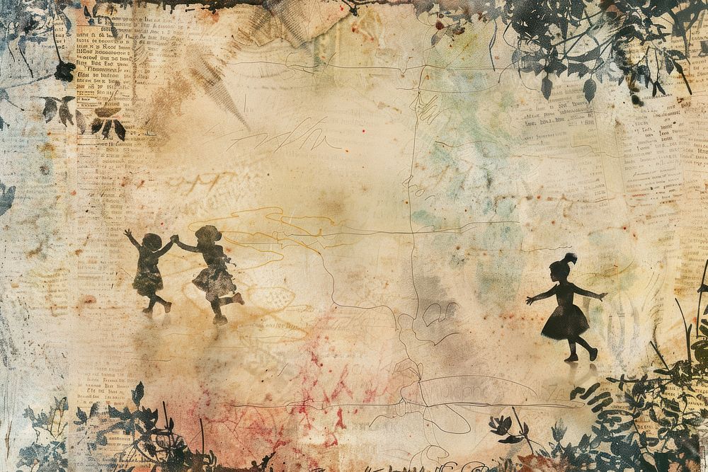 Children dancing ephemera border backgrounds | Free Photo Illustration ...
