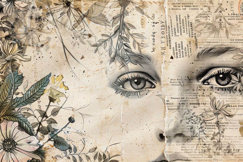 Faces ephemera border drawing backgrounds | Free Photo Illustration ...