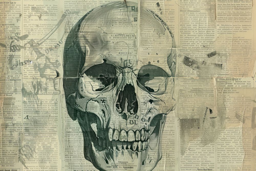 Skull ephemera border drawing paper | Premium Photo Illustration - rawpixel