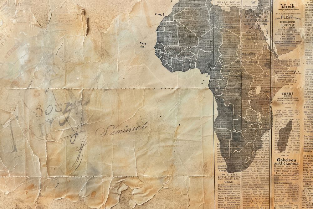 Africa map ephemera border text | Premium Photo Illustration - rawpixel