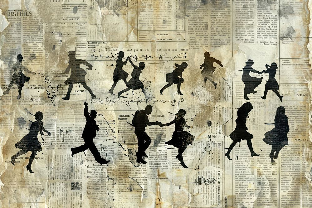 People dancing ephemera border backgrounds | Premium Photo Illustration ...