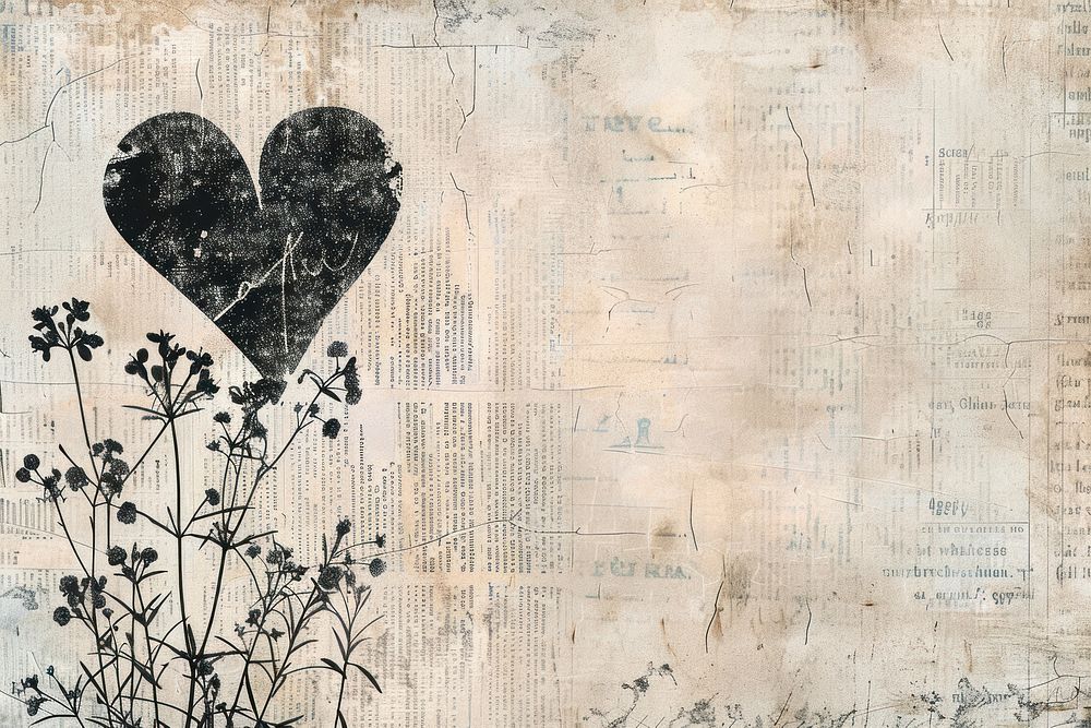 Heart ephemera border backgrounds drawing | Free Photo Illustration ...