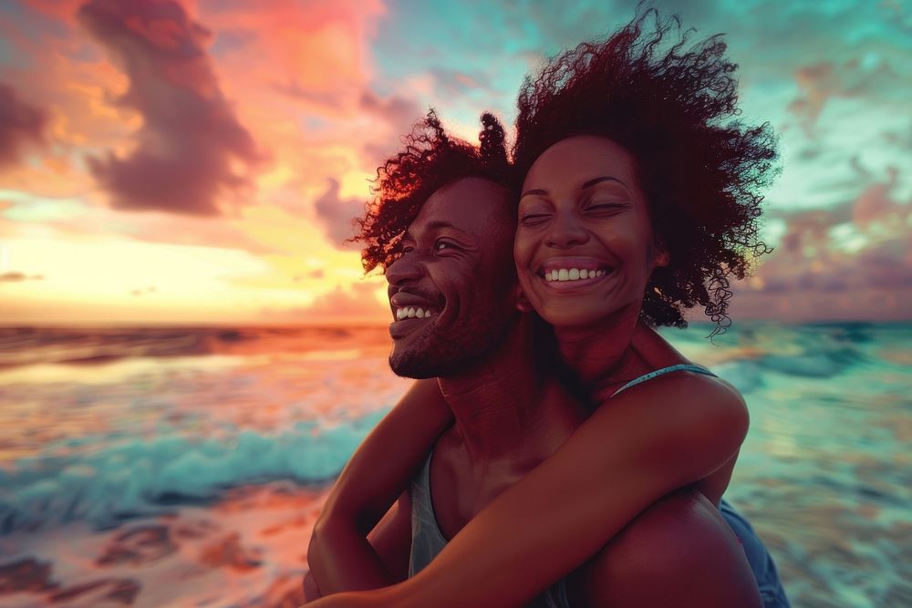 Arfican couple laughing nature woman. | Free Photo - rawpixel