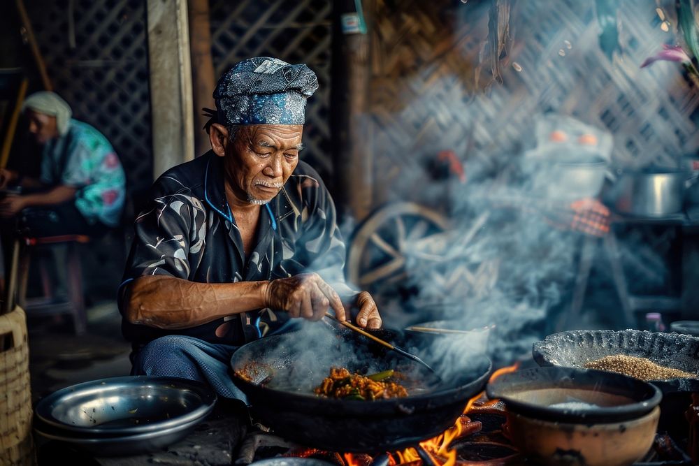 Indonesian cooking food man. | Free Photo - rawpixel