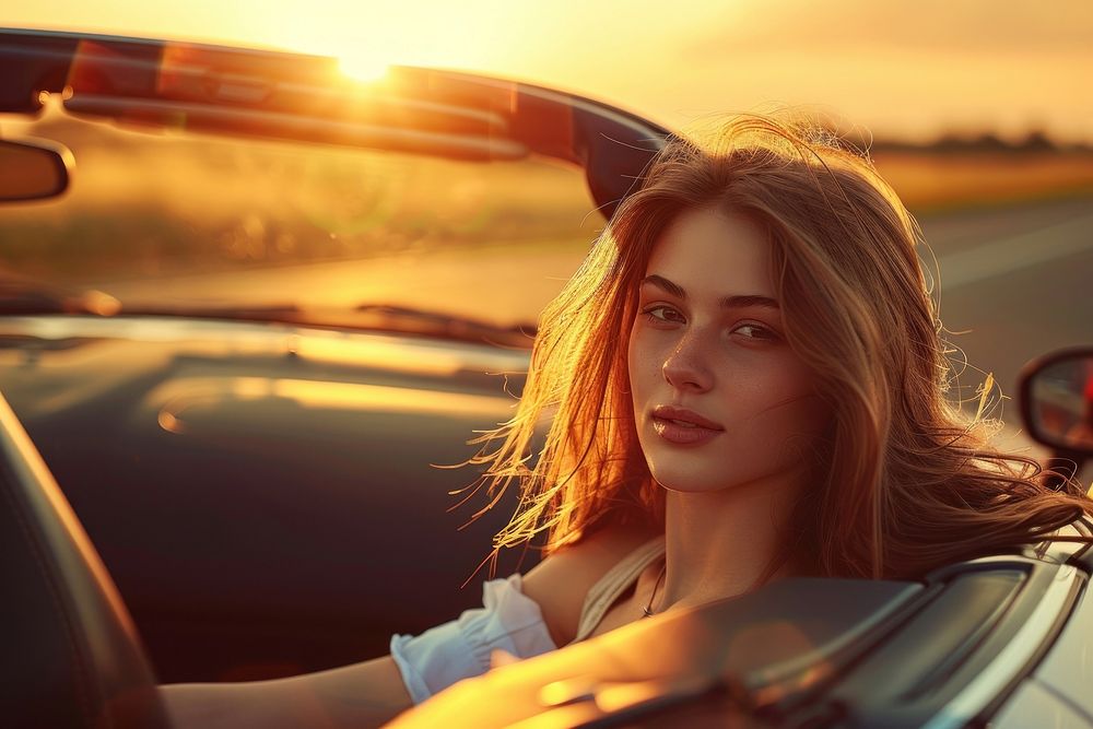 Girl driving portrait transportation photography. | Free Photo - rawpixel