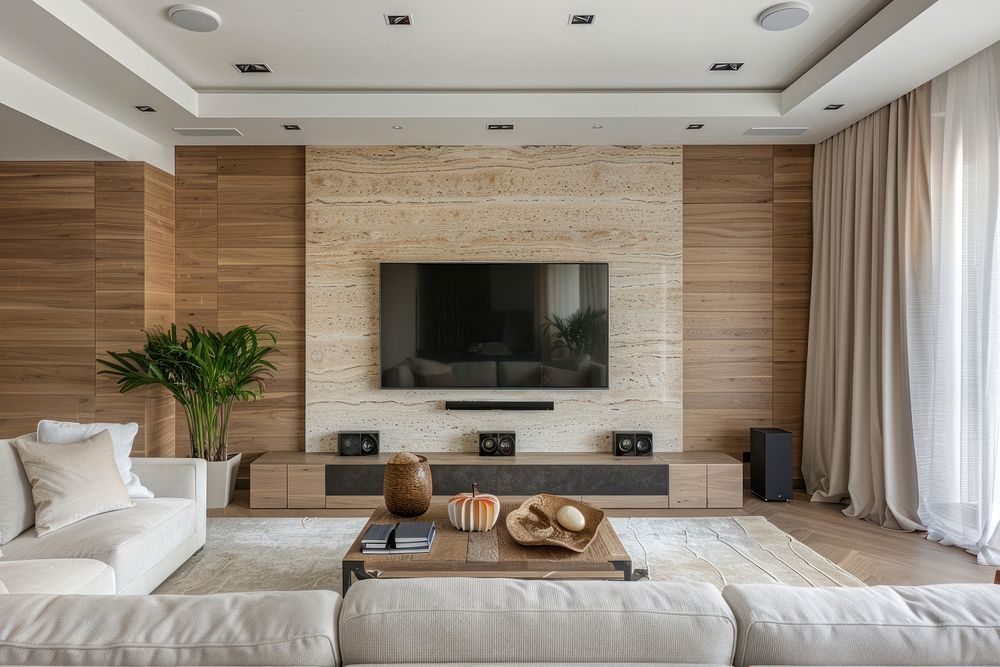 Tv room interior design architecture | Free Photo - rawpixel
