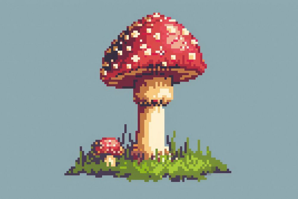 Toadstool pixel mushroom elephant wildlife. | Free Photo Illustration ...
