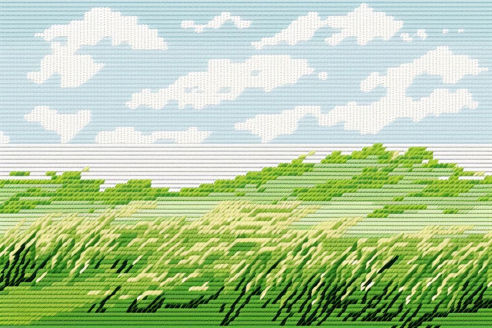 Cross stitch grass land agriculture | Free Photo Illustration - rawpixel