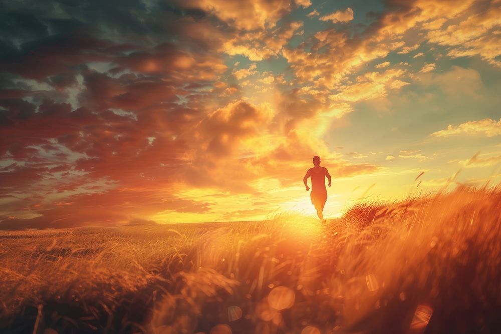 Man running outdoors sunlight walking. | Free Photo - rawpixel
