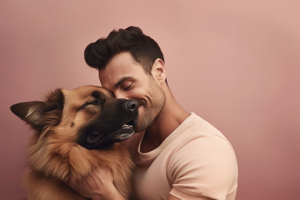 Man hugging dog person photo | Free Photo - rawpixel