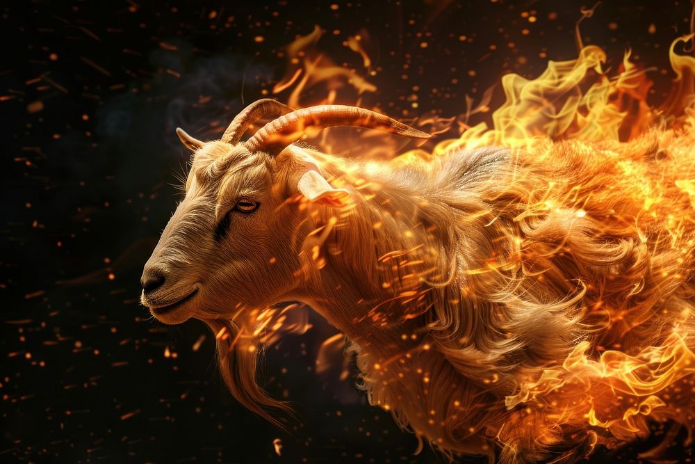 Photo goat flame fire livestock. | Free Photo - rawpixel