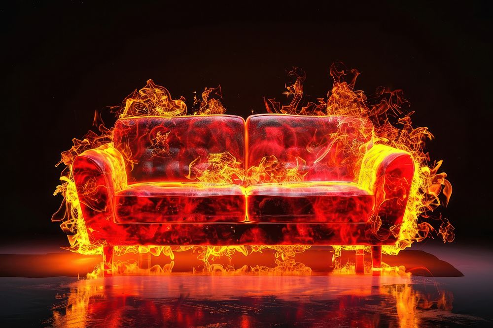 Photo plastic sofa flame fire | Free Photo - rawpixel