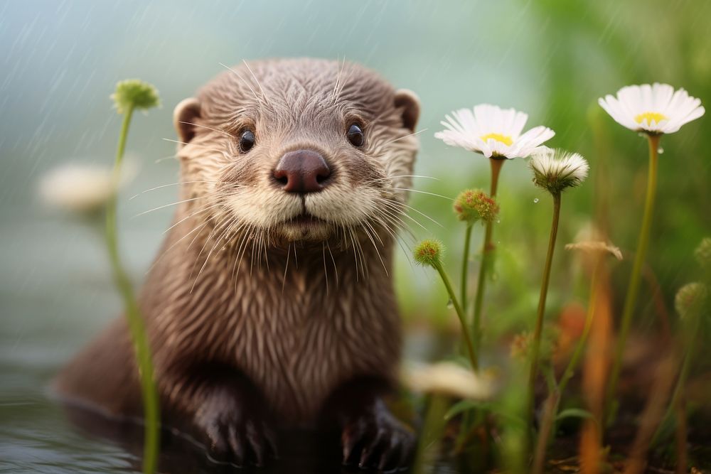 Otter flower wildlife blossom. | Free Photo - rawpixel