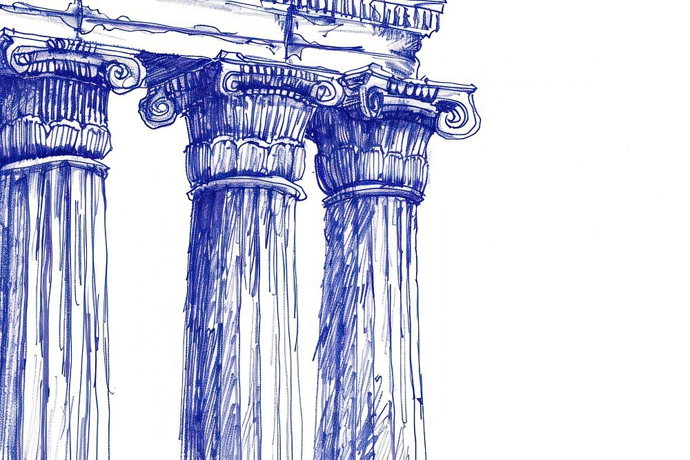 Vintage drawing Greek collumns architecture | Free Photo Illustration ...