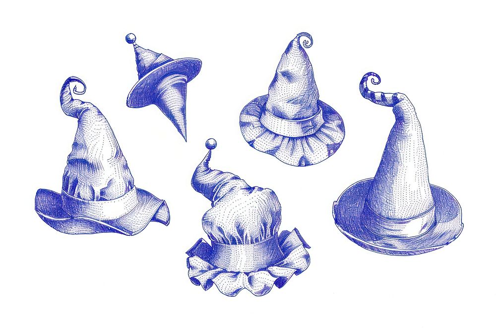 Vintage drawing clown hats illustrated | Free Photo Illustration - rawpixel