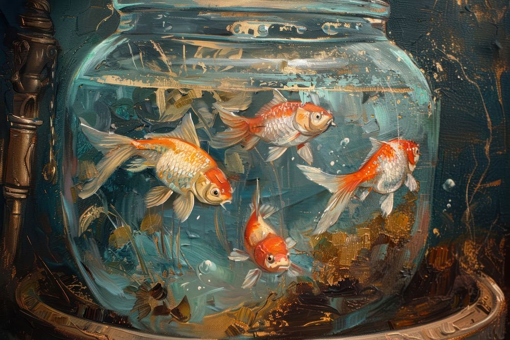 Fish jar painting animal art. | Premium Photo Illustration - rawpixel
