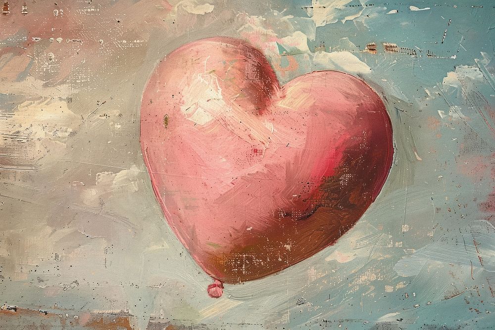 Pink heart painting backgrounds creativity. | Free Photo Illustration ...