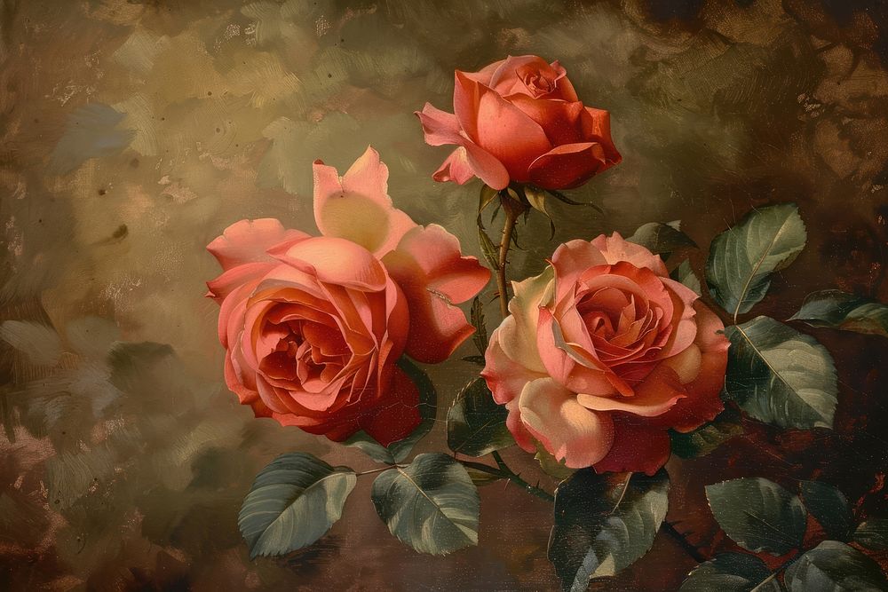 Rose painting art flower. | Premium Photo Illustration - rawpixel