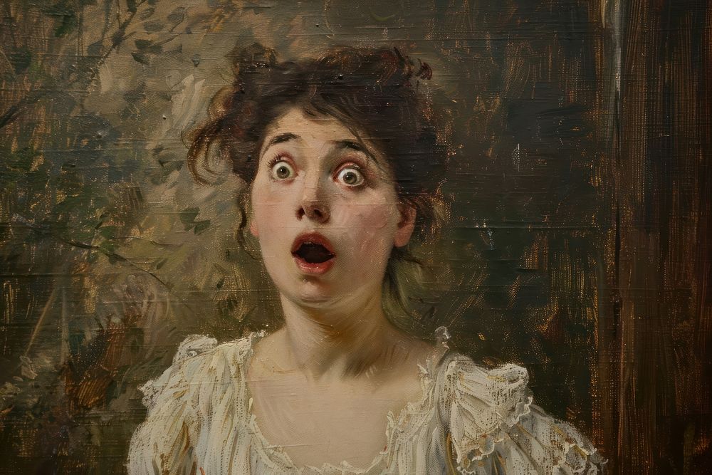 Woman surprised face painting art | Premium Photo Illustration - rawpixel