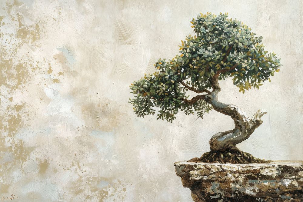 Close pale bonsai painting plant | Free Photo Illustration - rawpixel