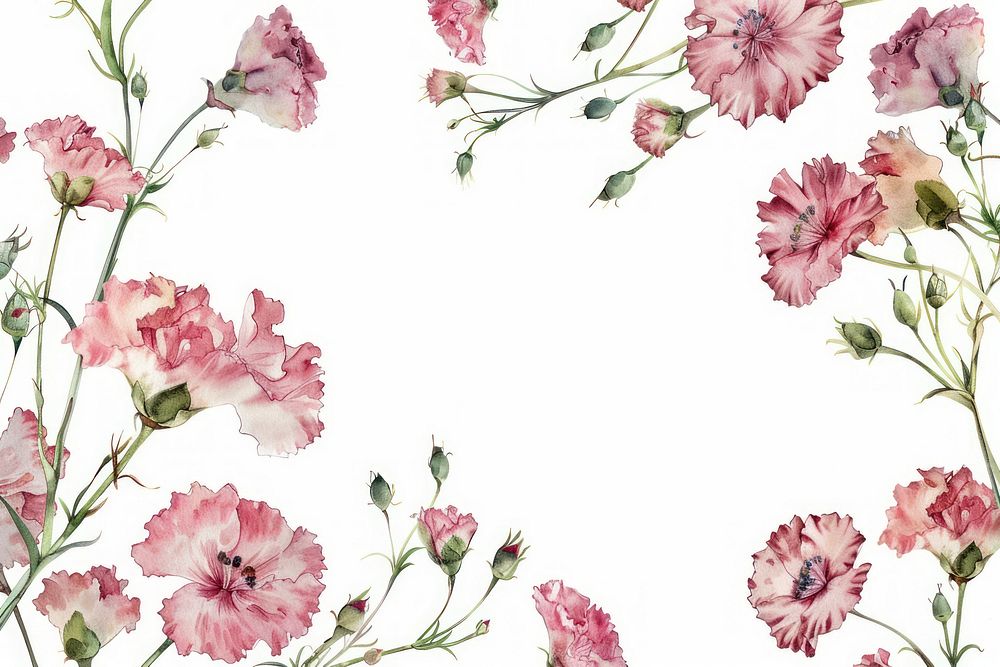 Carnation frame watercolor backgrounds carnation | Free Photo ...
