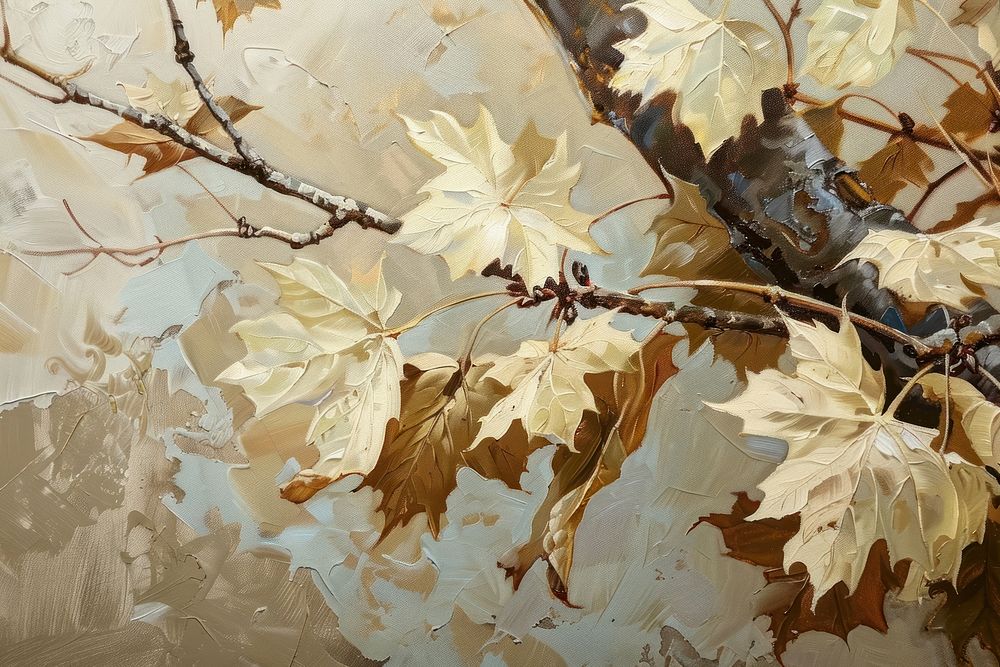 Close pale American maple painting | Free Photo Illustration - rawpixel