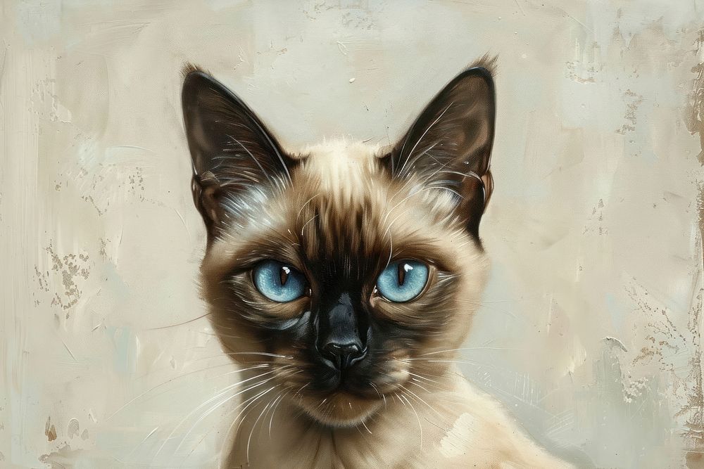 Close pale American Siamese siamese | Free Photo Illustration - rawpixel