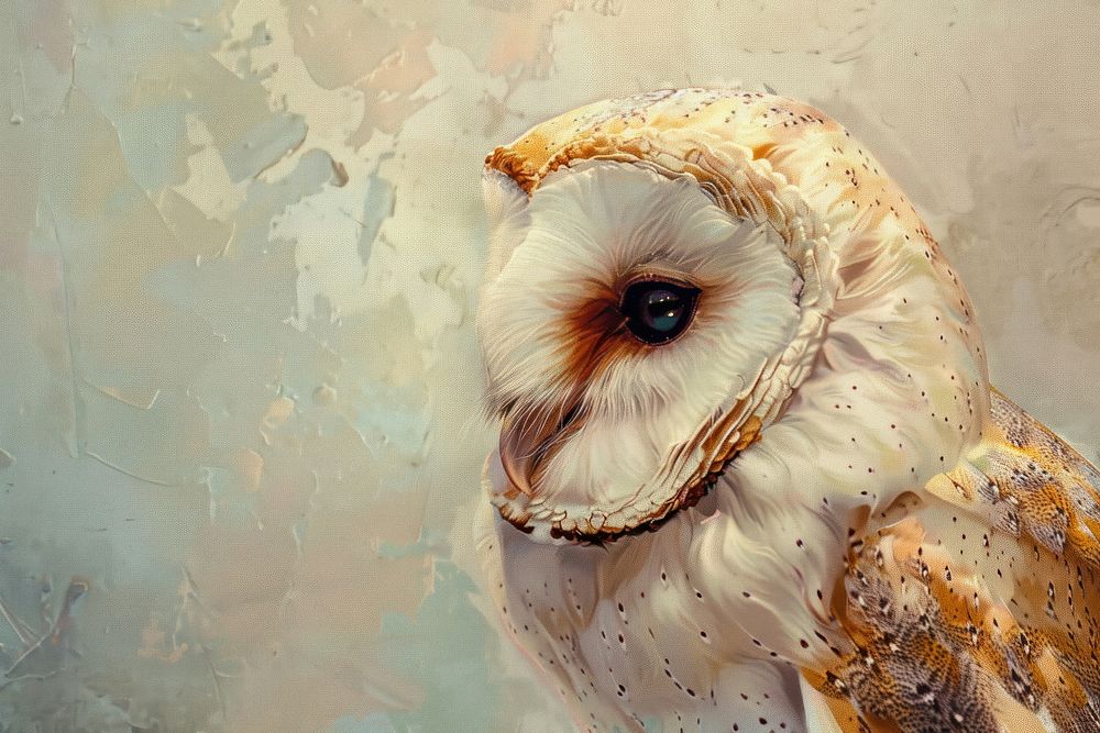 Close pale owl painting animal | Premium Photo Illustration - rawpixel