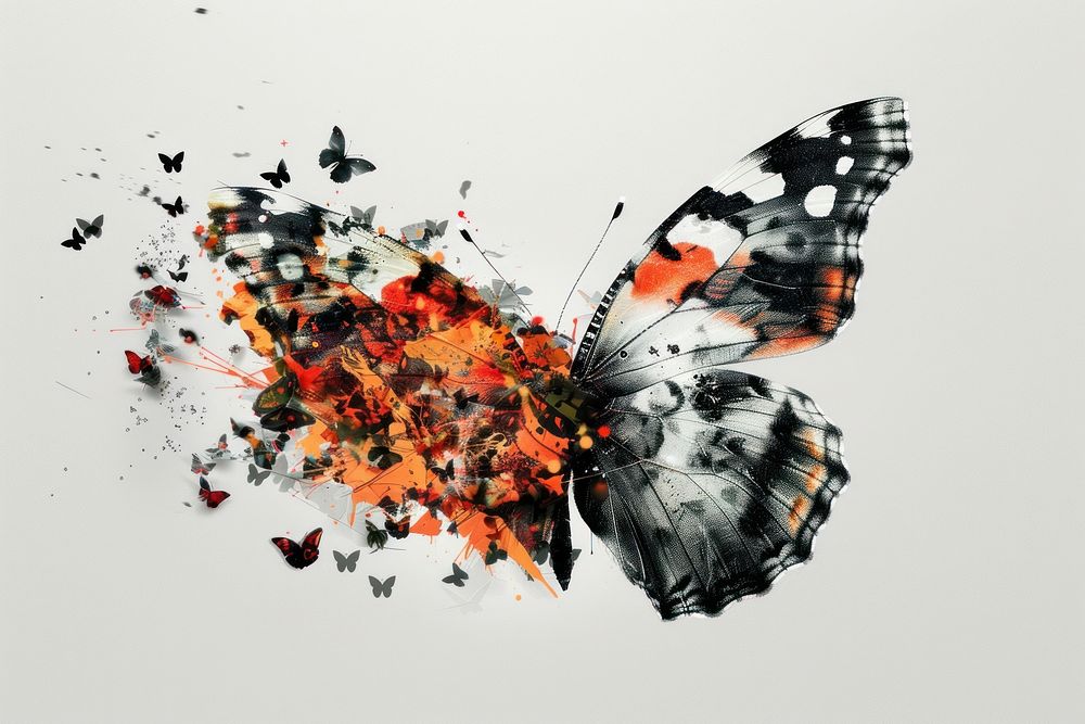 Butterfly invertebrate graphics collage. | Free Photo - rawpixel