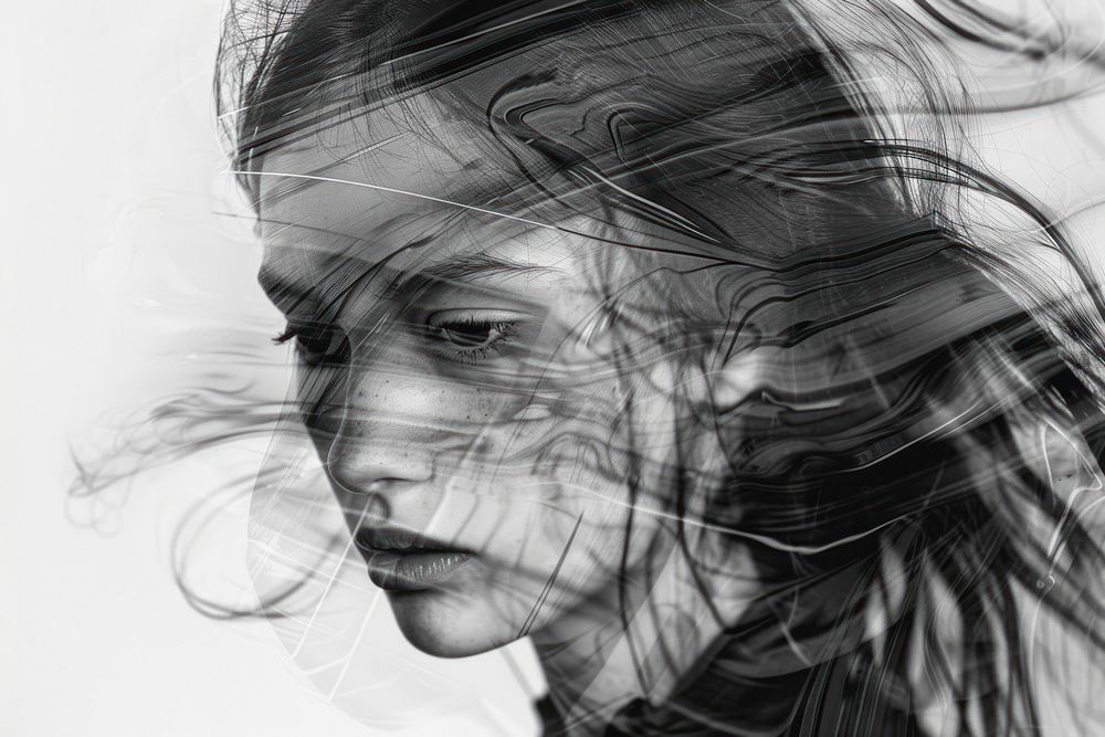 Drawing photography illustrated portrait. | Free Photo - rawpixel