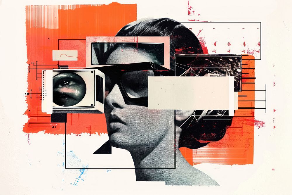 Computer collage art glasses adult. | Free Photo Illustration - rawpixel