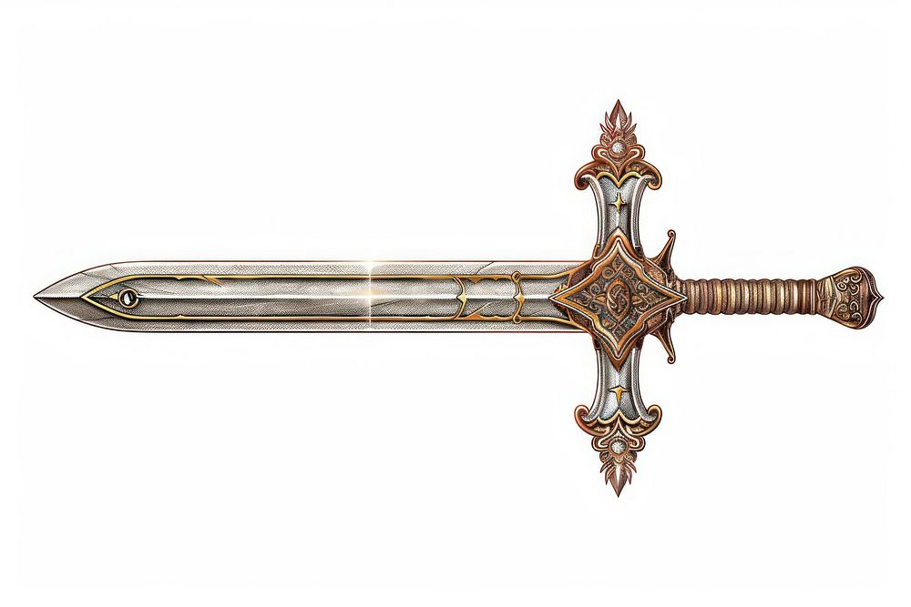 Ornate sword weaponry dagger blade. | Free Photo Illustration - rawpixel
