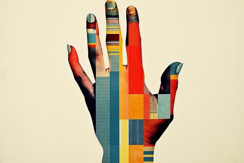 Retro collage hand art finger | Premium Photo Illustration - rawpixel
