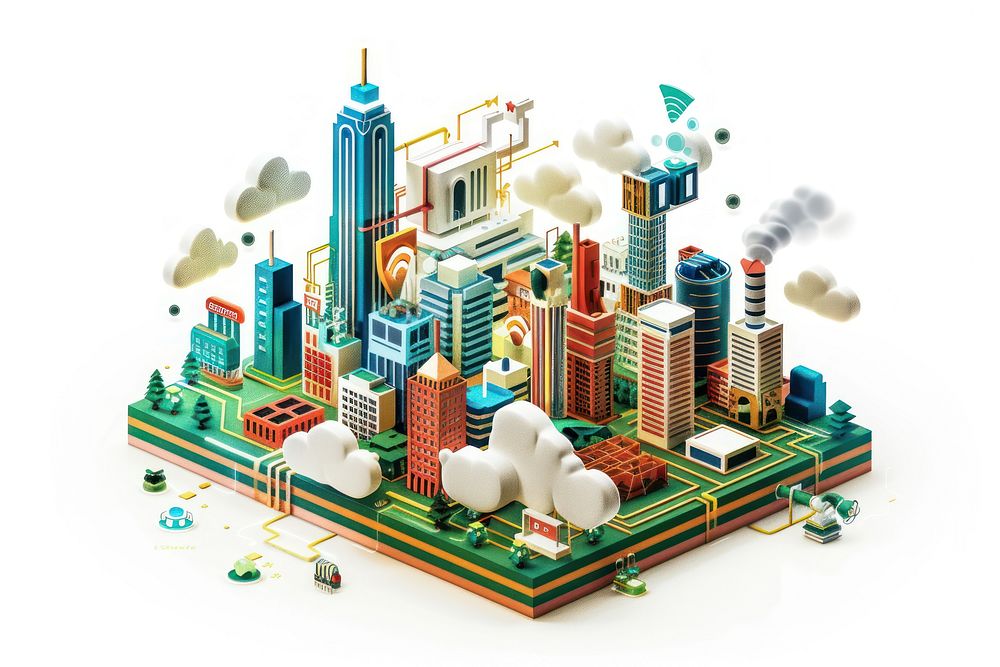 Economy technology architecture building diagram. | Premium Photo ...