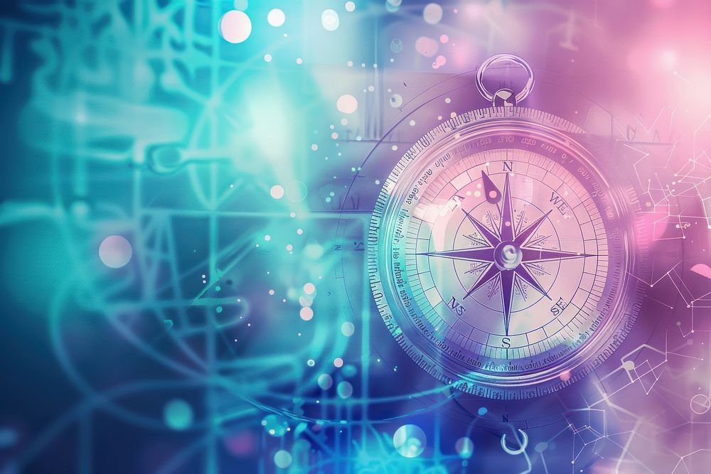 Compass on technology background. | Free Photo Illustration - rawpixel