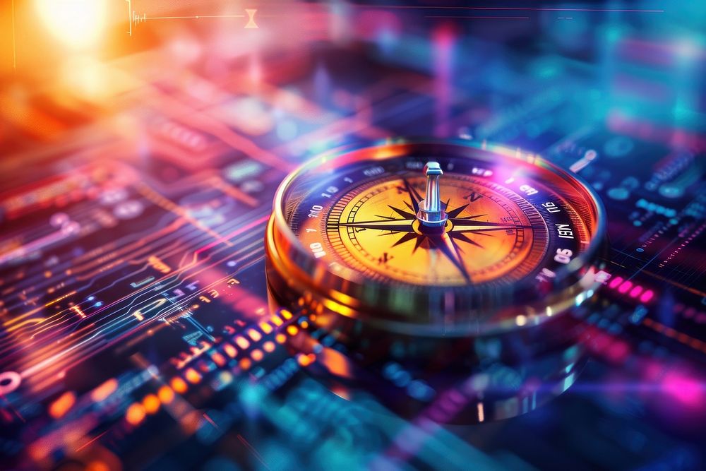 Compass technology background urban disk | Free Photo Illustration ...