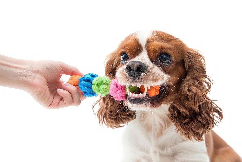 Dog bites dog spaniel mammal. | Free Photo - rawpixel