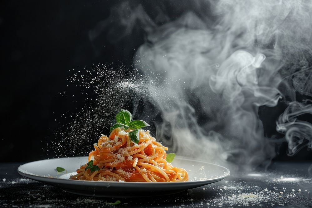 Pasta beautifully decorated plate sprinkling | Free Photo - rawpixel